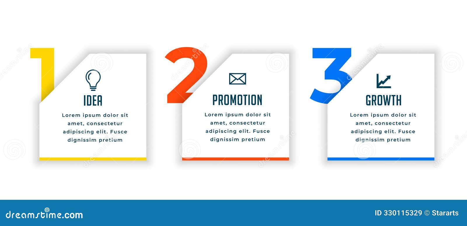 Professional Infographic Option Chart Banner with 3 Easy Steps Stock ...