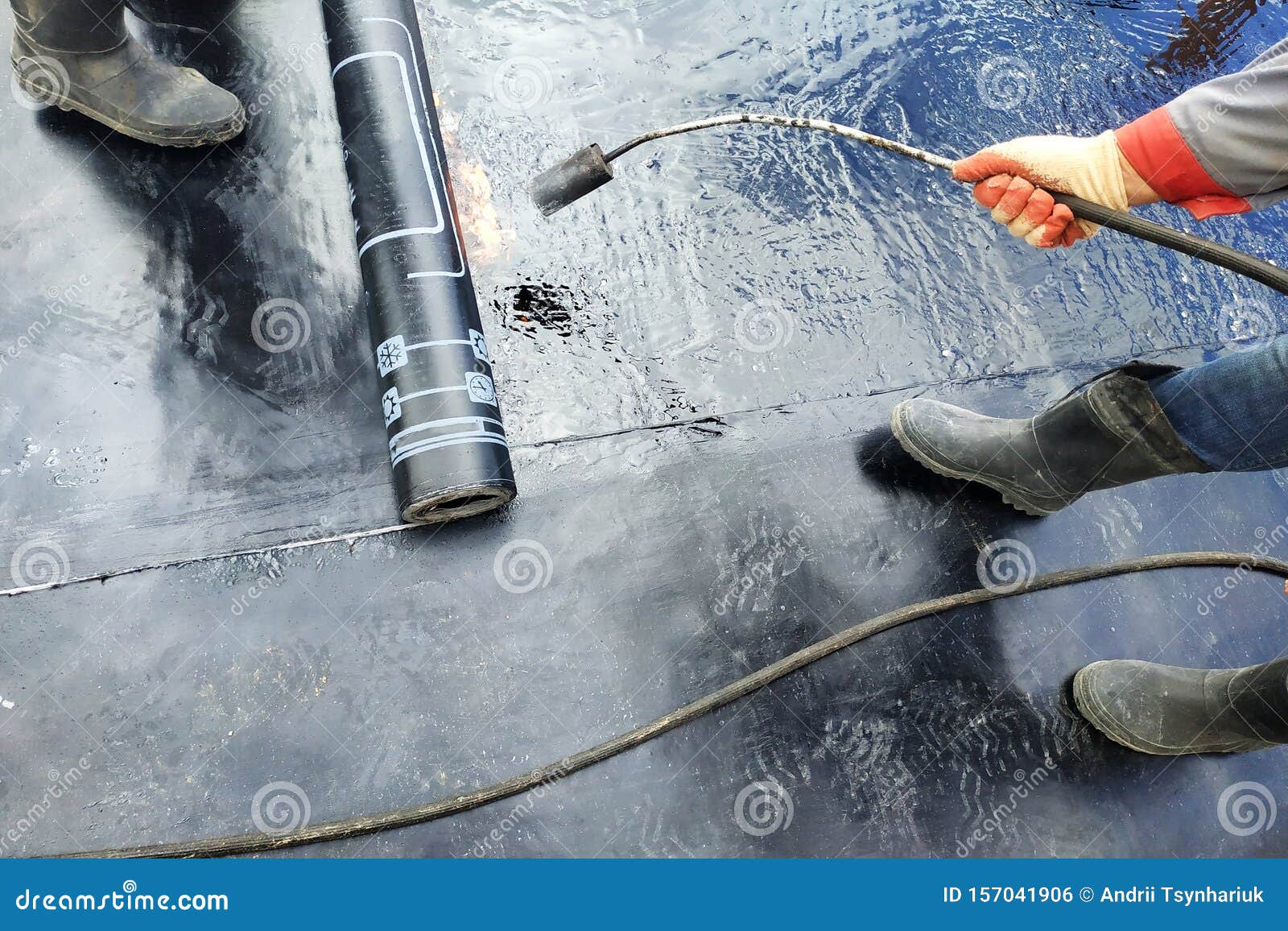 Professional Installation of Waterproofing on the Concrete Foundation ...