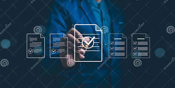 A Professional Interacts the Interface of Checkmarked Documents ...