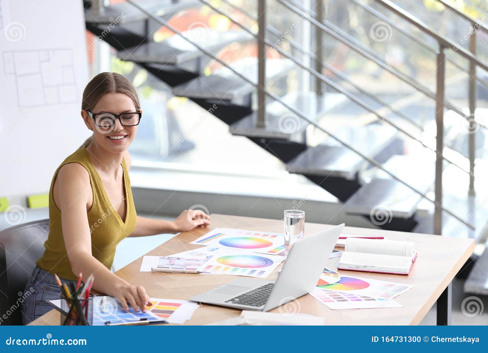 Professional Interior Designer at Workplace Stock Photo - Image of ...