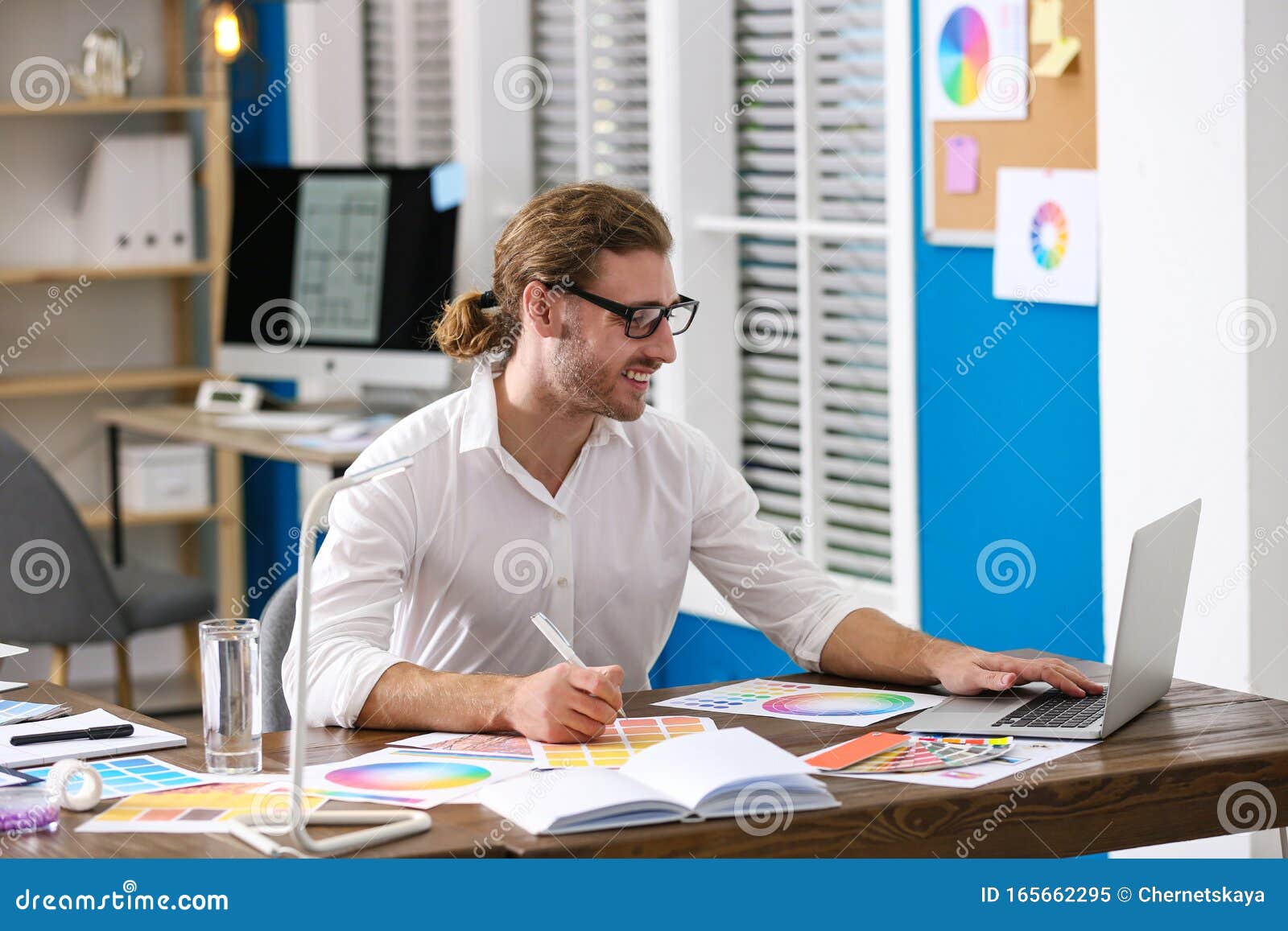 Professional Interior Designer at Workplace Stock Image - Image of ...