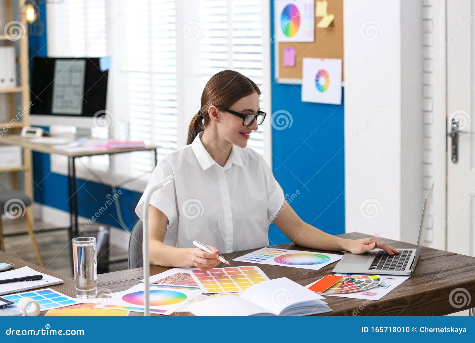 Professional Interior Designer at Workplace Stock Photo - Image of ...