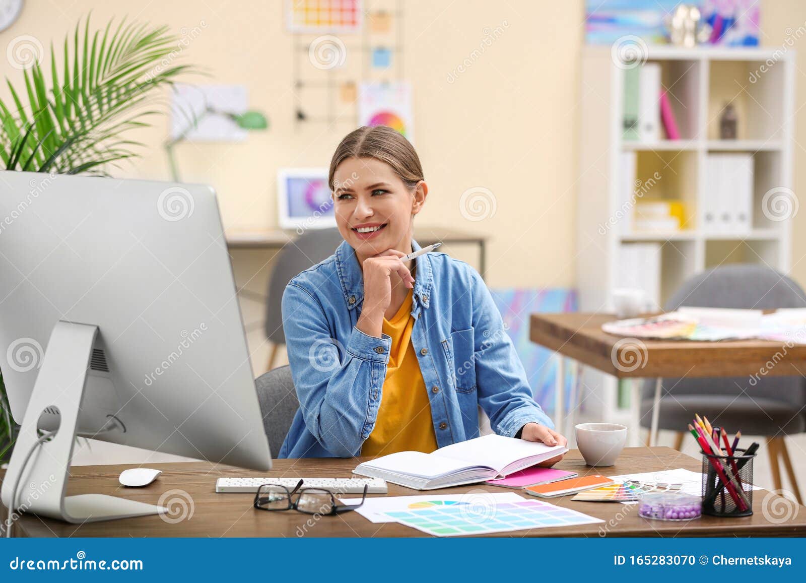 Professional Interior Designer at Workplace Stock Photo - Image of ...