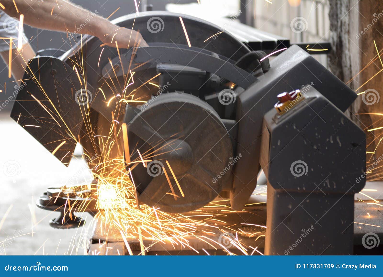 Iron Cutting Machine and Employee Stock Image - Image of iron, metal ...