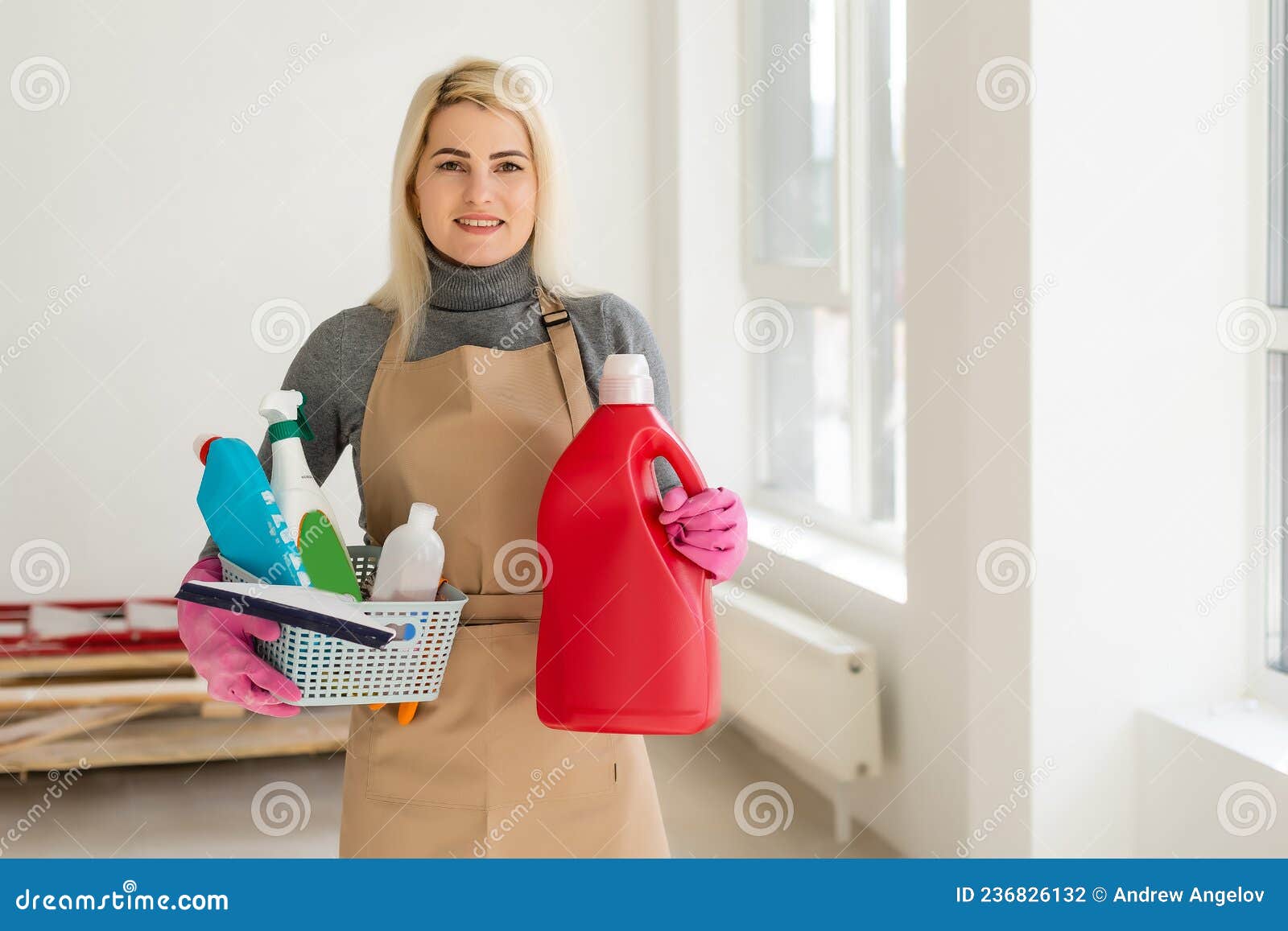 Professional Janitor Cleaning Baseboard after Renovation Stock Photo ...