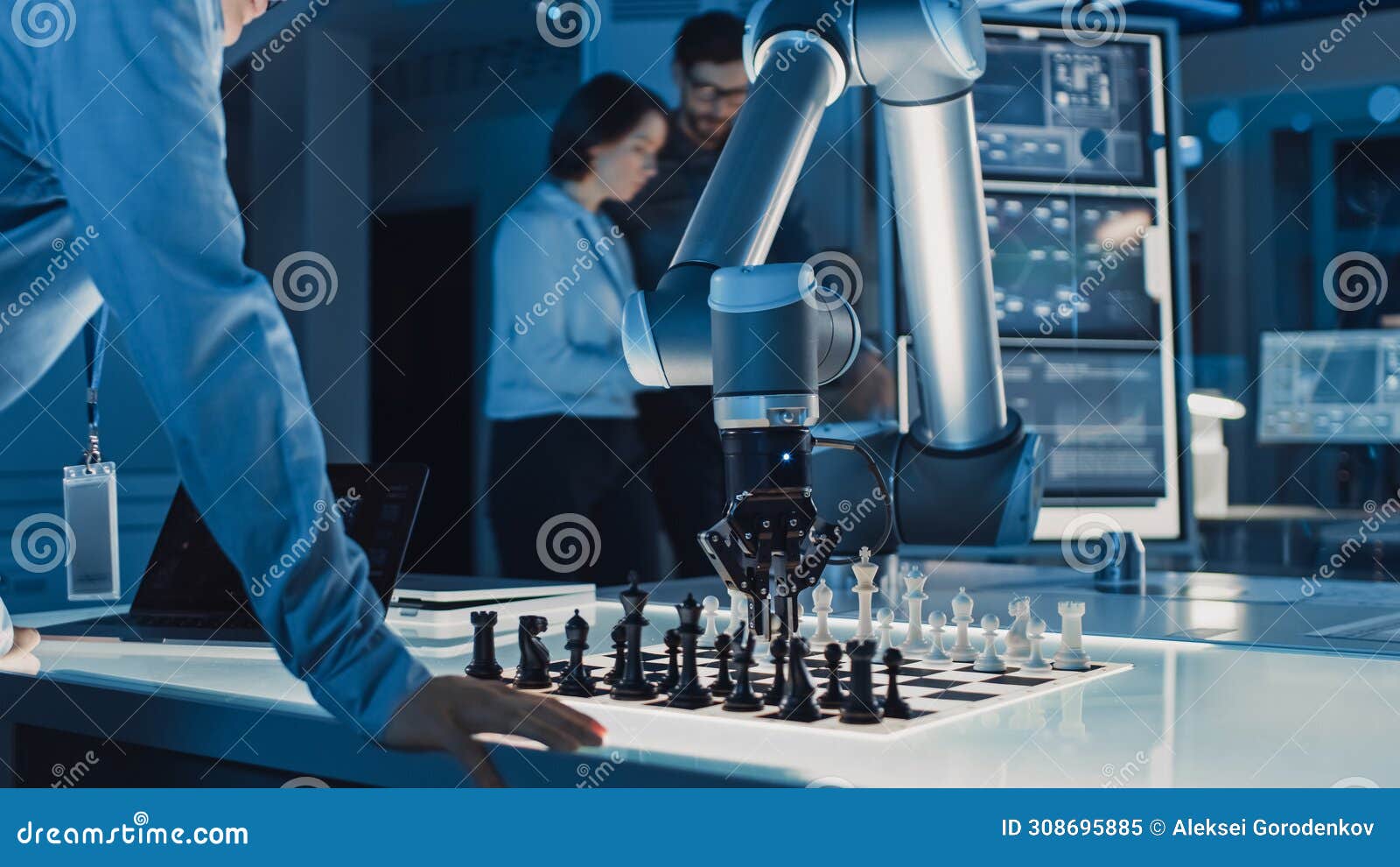 Professional Japanese Development Engineer is Testing an Artificial ...