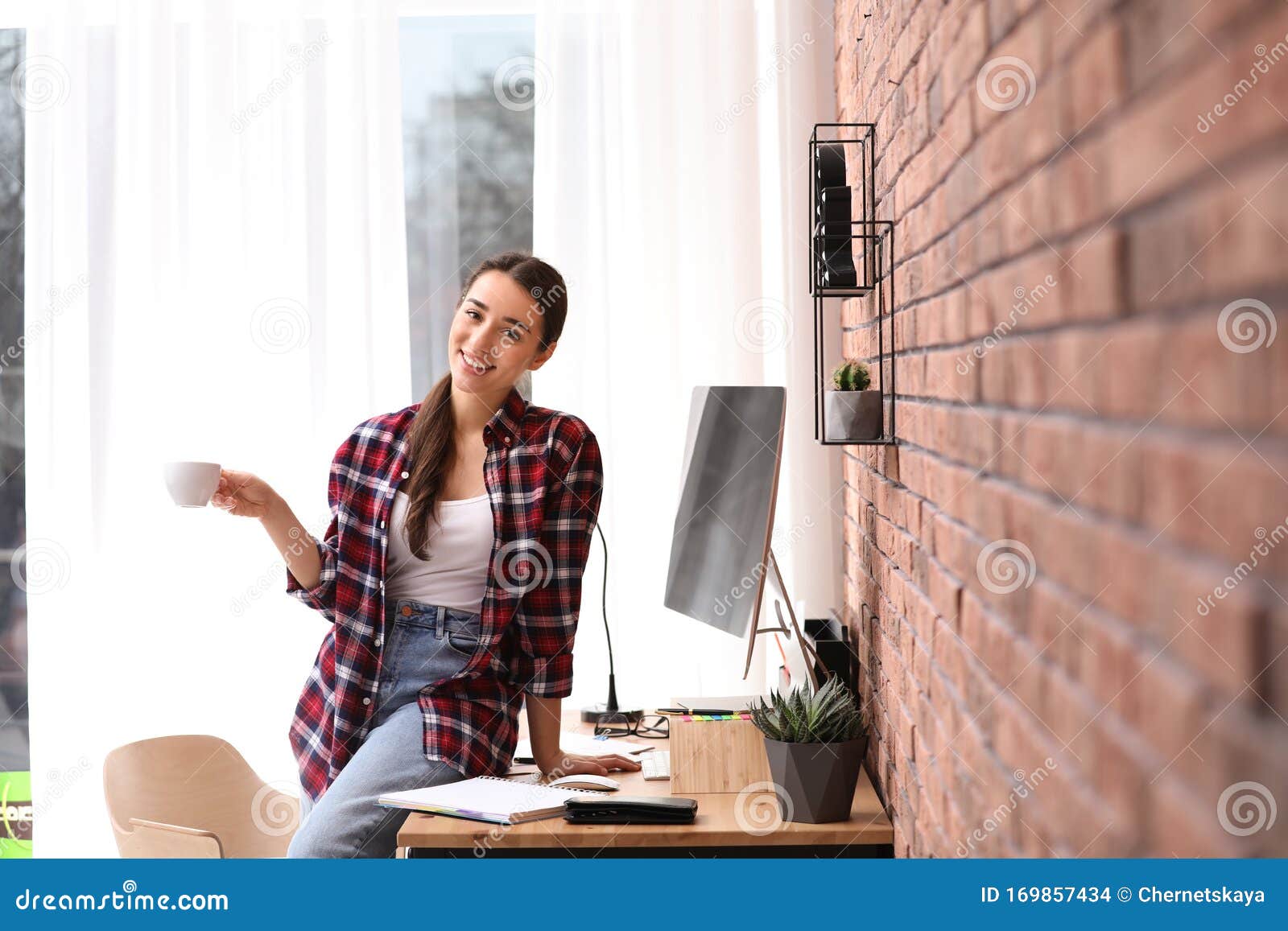 Professional Journalist with Coffee at Workplace Stock Photo - Image of ...