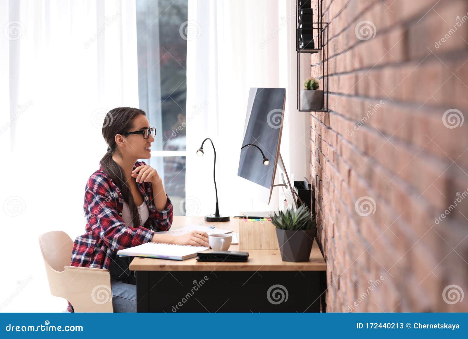 Professional Journalist Working with Computer Stock Image - Image of ...