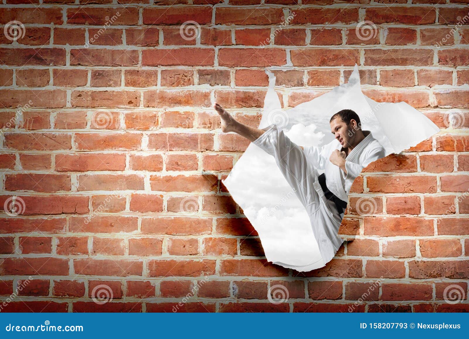 Effect of Torn Paper with Karate Beat Stock Image - Image of fight ...