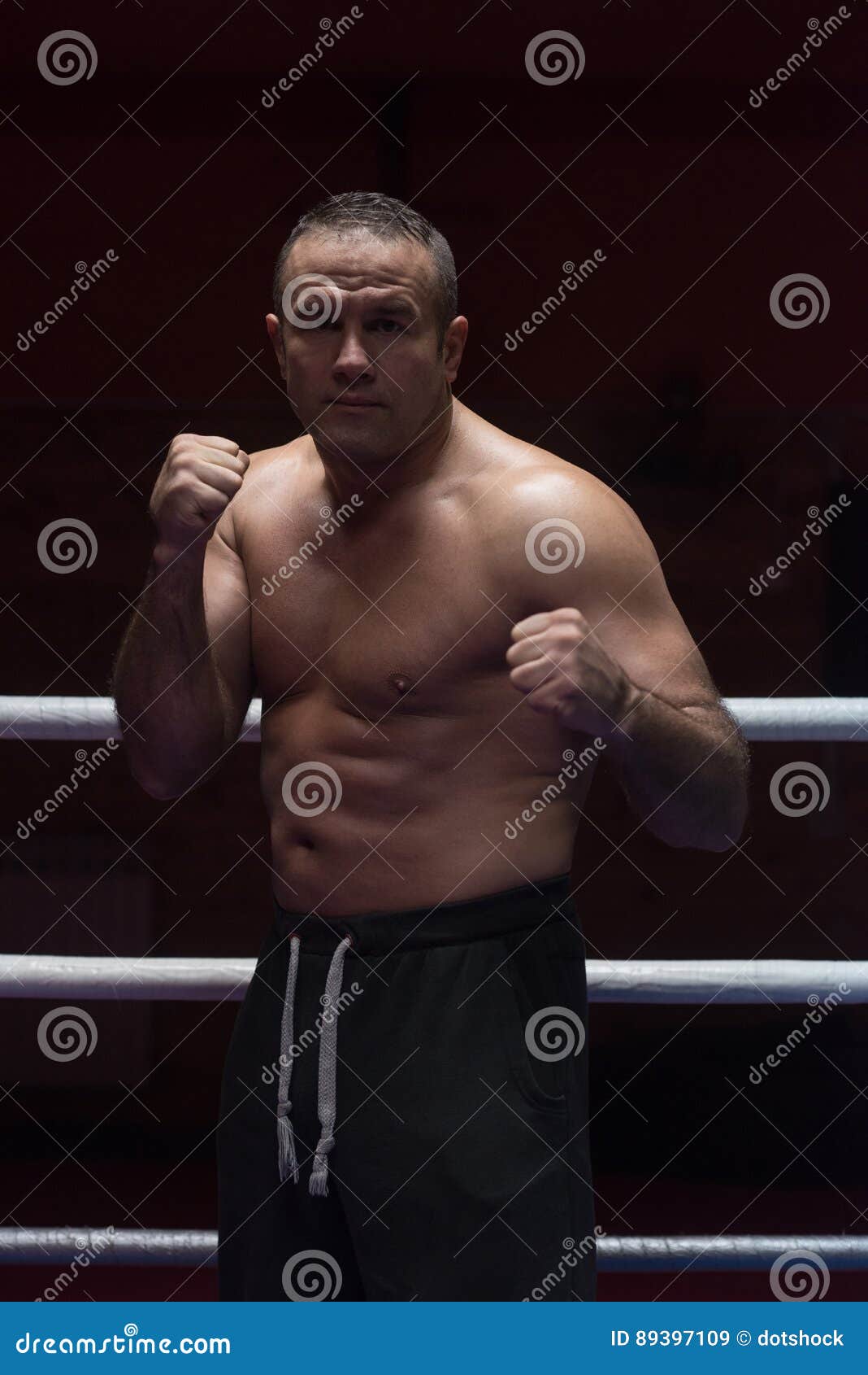 Professional Kickboxer in the Training Ring Stock Image - Image of ...