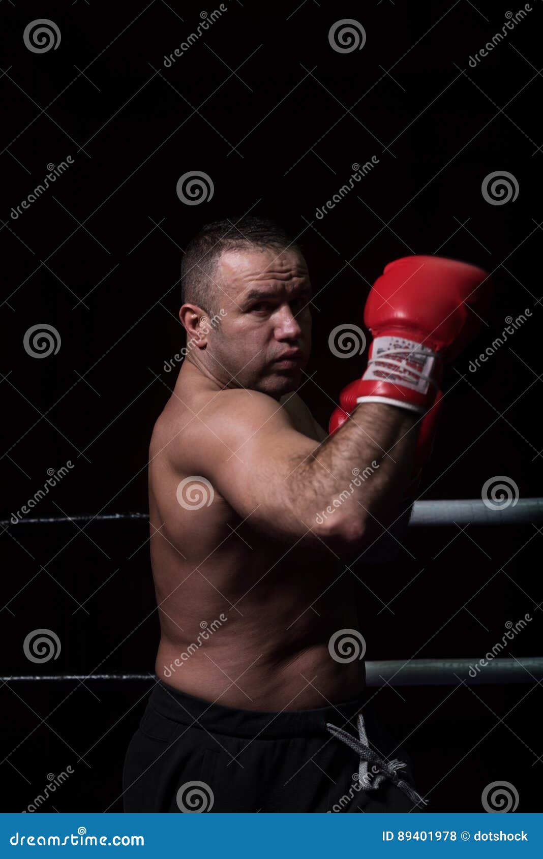 Professional Kickboxer in the Training Ring Stock Photo - Image of hand ...