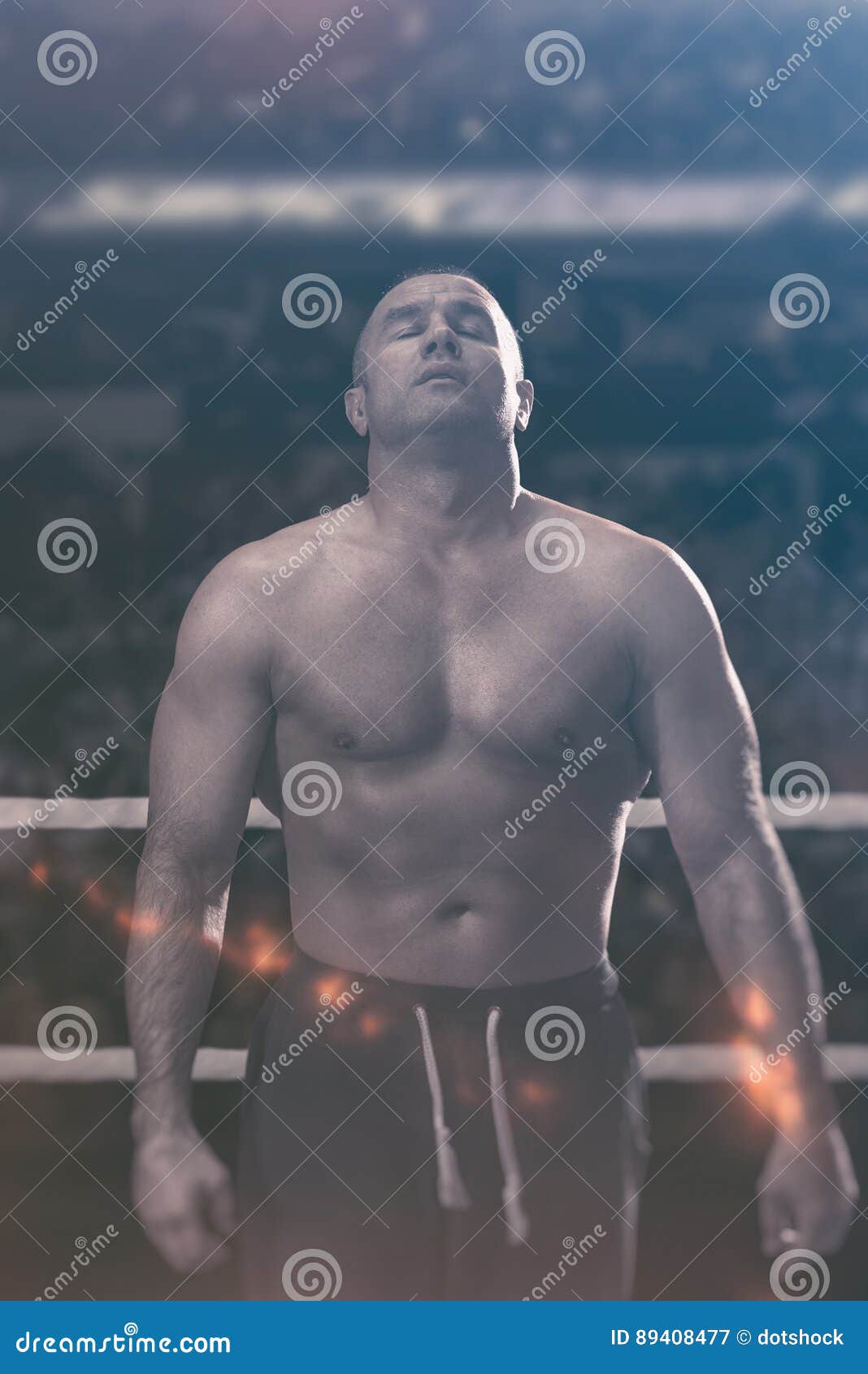 Professional Kickboxer in the Training Ring Stock Image - Image of ...