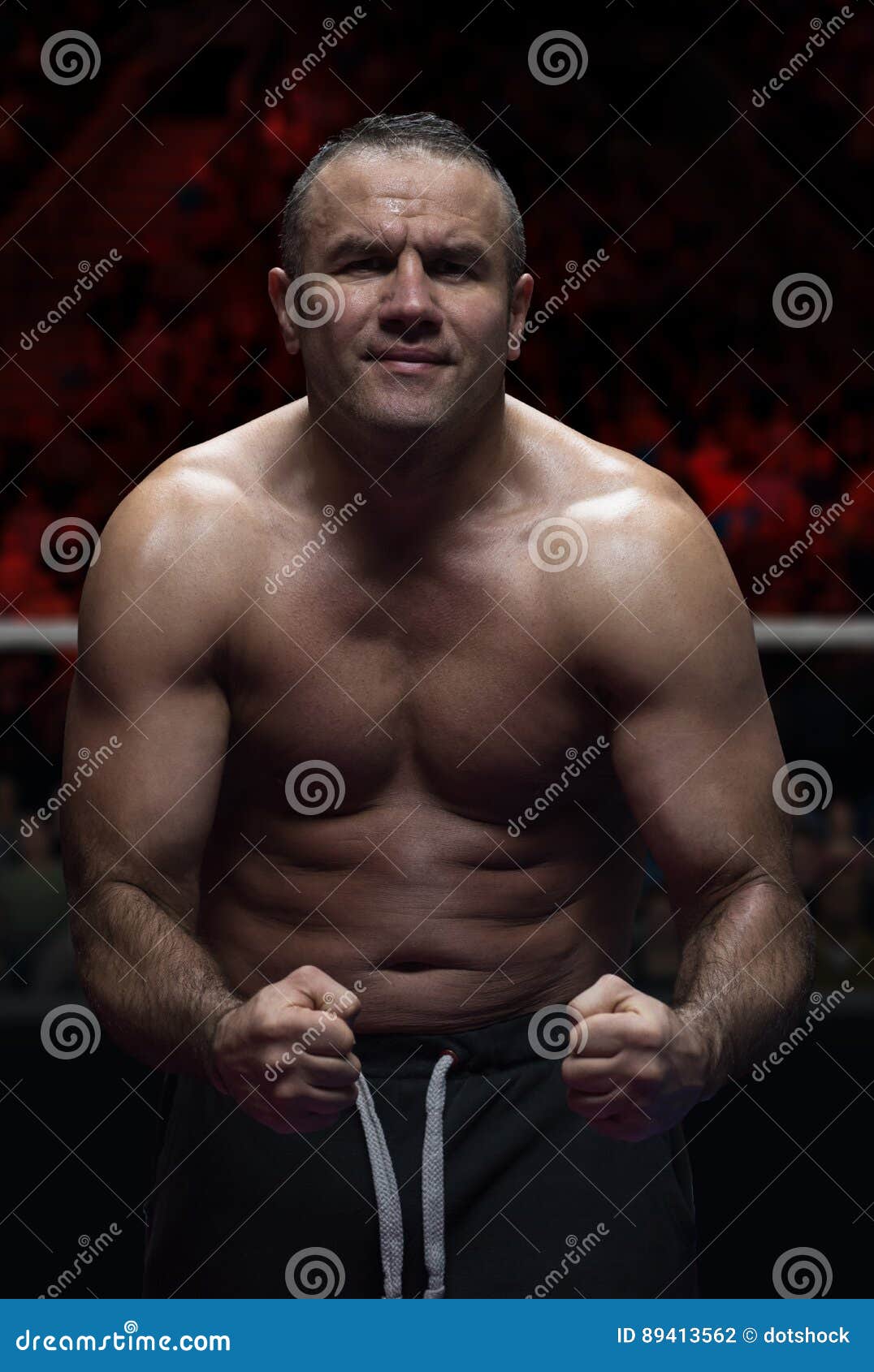 Professional Kickboxer in the Training Ring Stock Photo - Image of ...