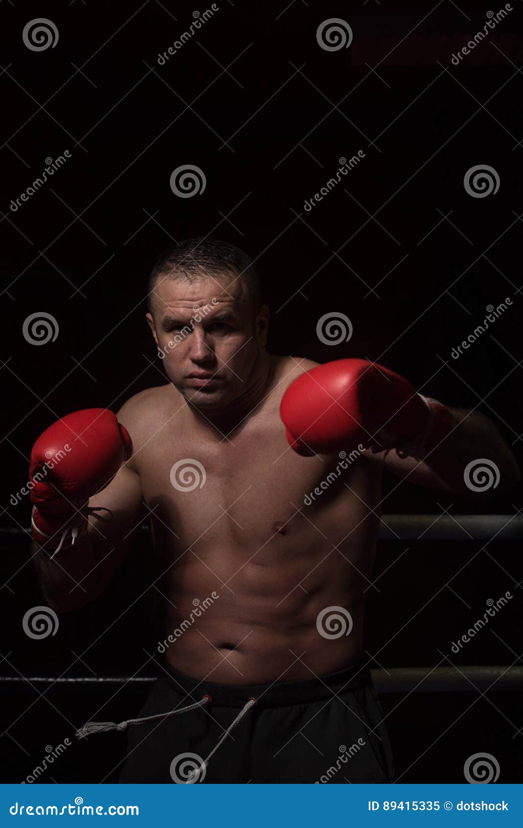 Professional Kickboxer in the Training Ring Stock Image - Image of male ...