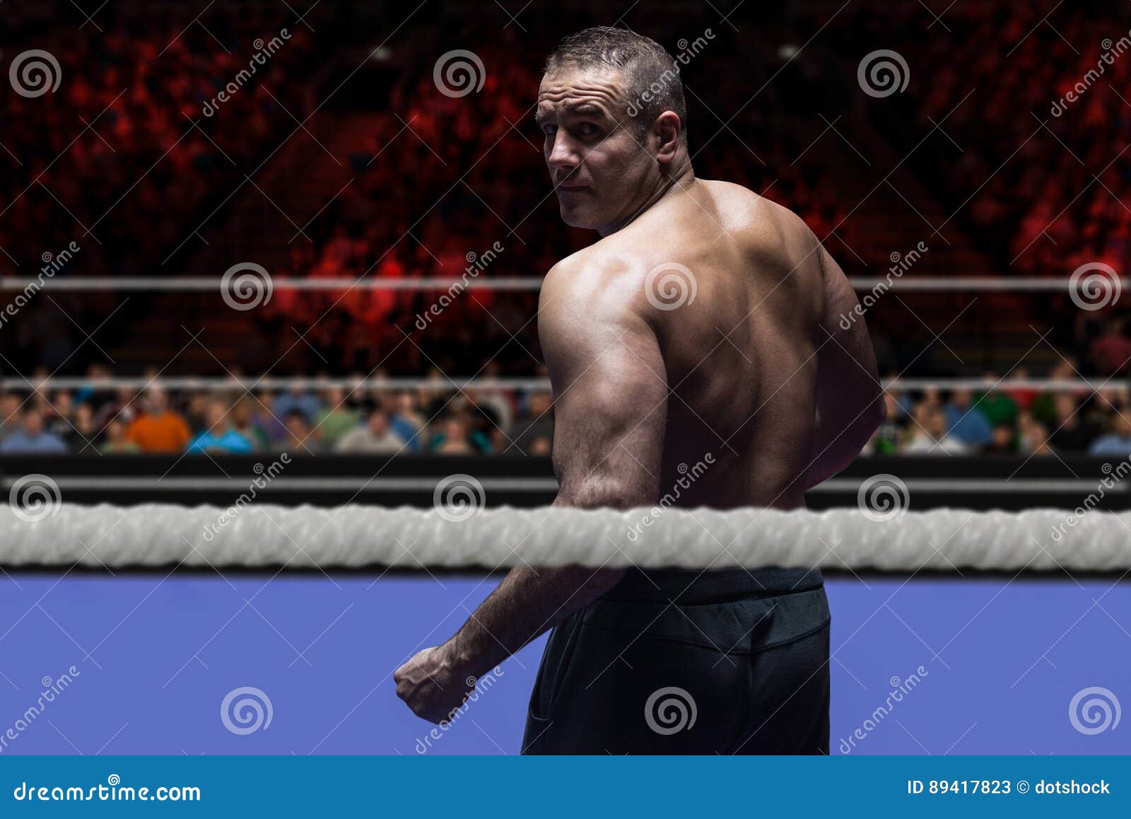 Professional Kickboxer in the Training Ring Stock Image - Image of ...