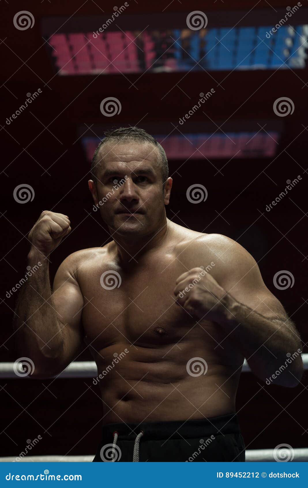 Professional Kickboxer in the Training Ring Stock Photo - Image of ...