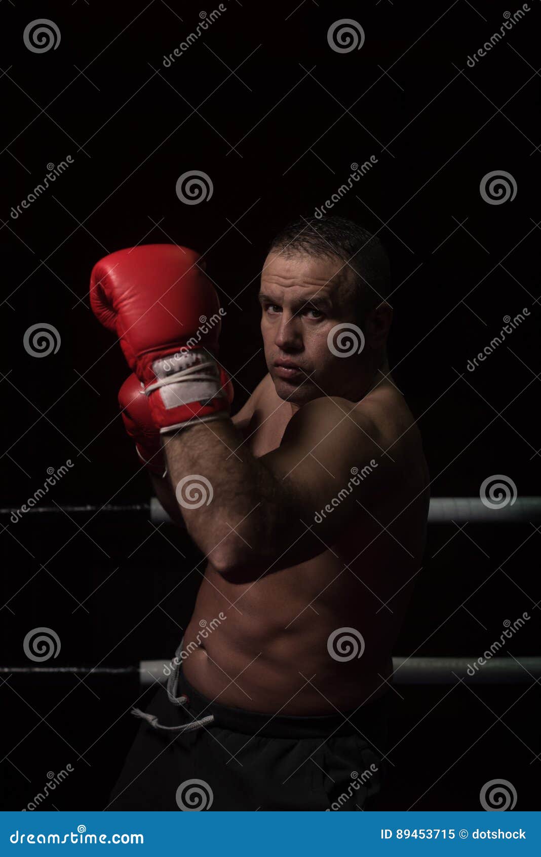 Professional Kickboxer in the Training Ring Stock Image - Image of ...