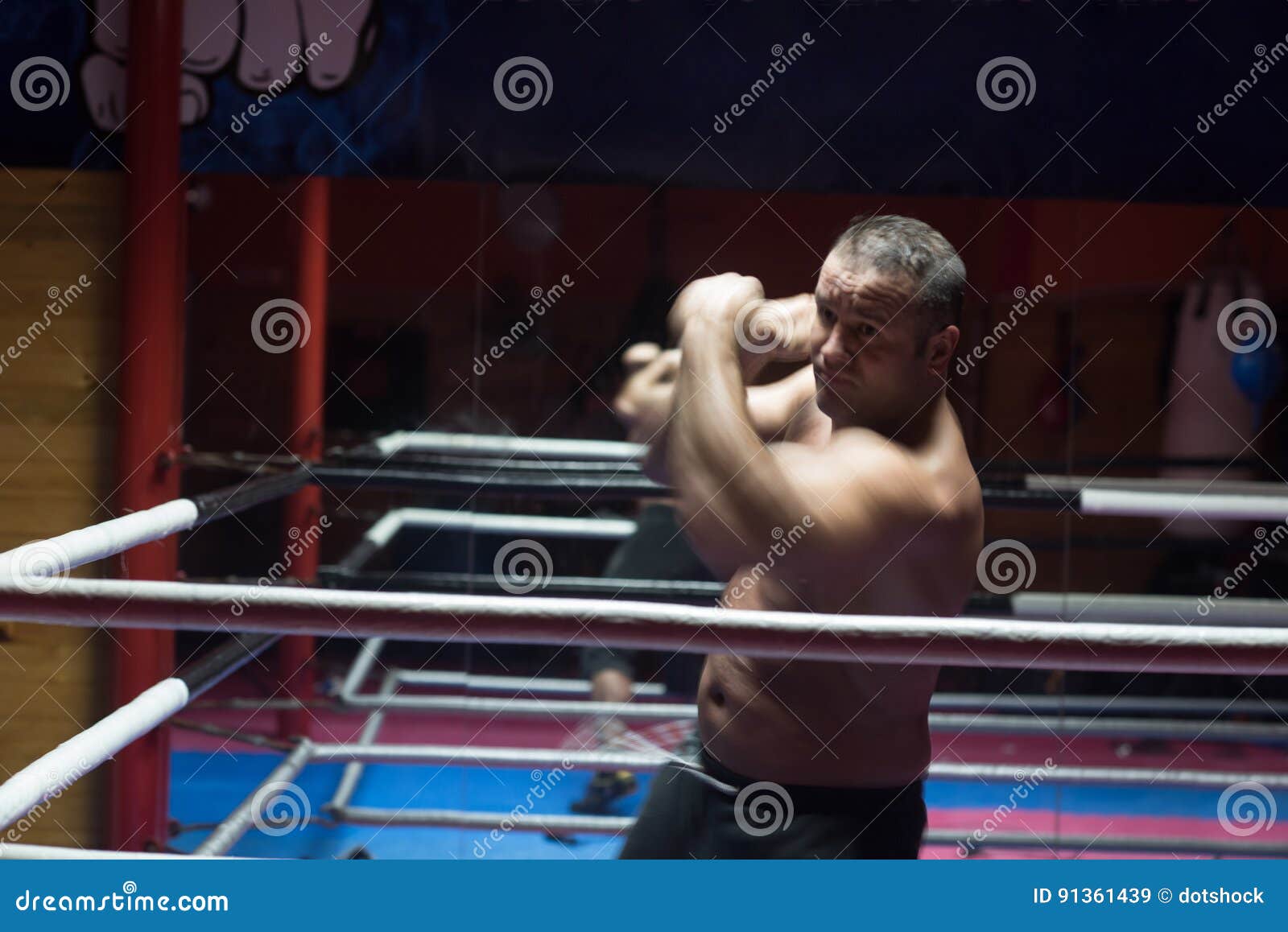 Professional Kickboxer in the Training Ring Stock Image - Image of ...