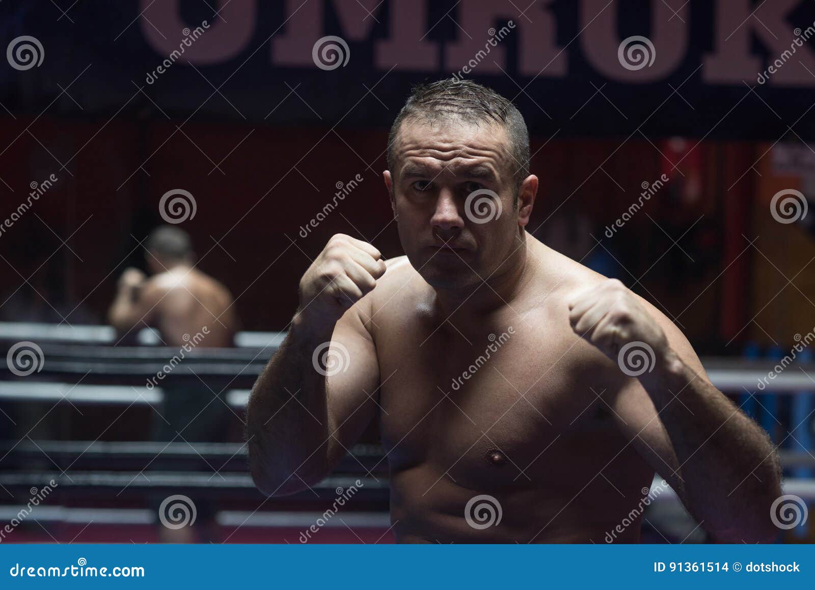 Professional Kickboxer in the Training Ring Stock Photo - Image of ...