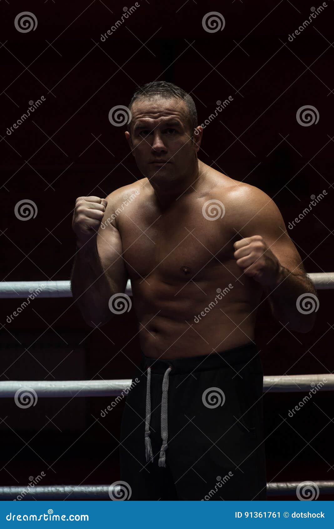 Professional Kickboxer in the Training Ring Stock Image - Image of ...