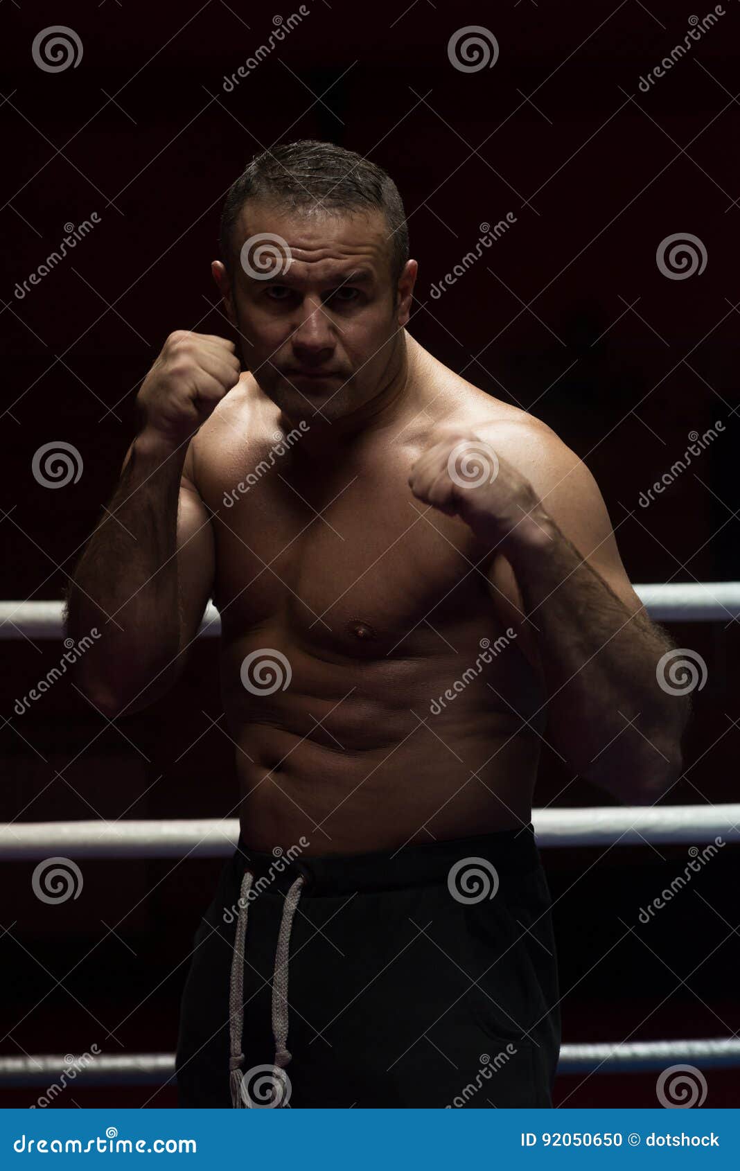 Professional Kickboxer in the Training Ring Stock Photo - Image of hand ...