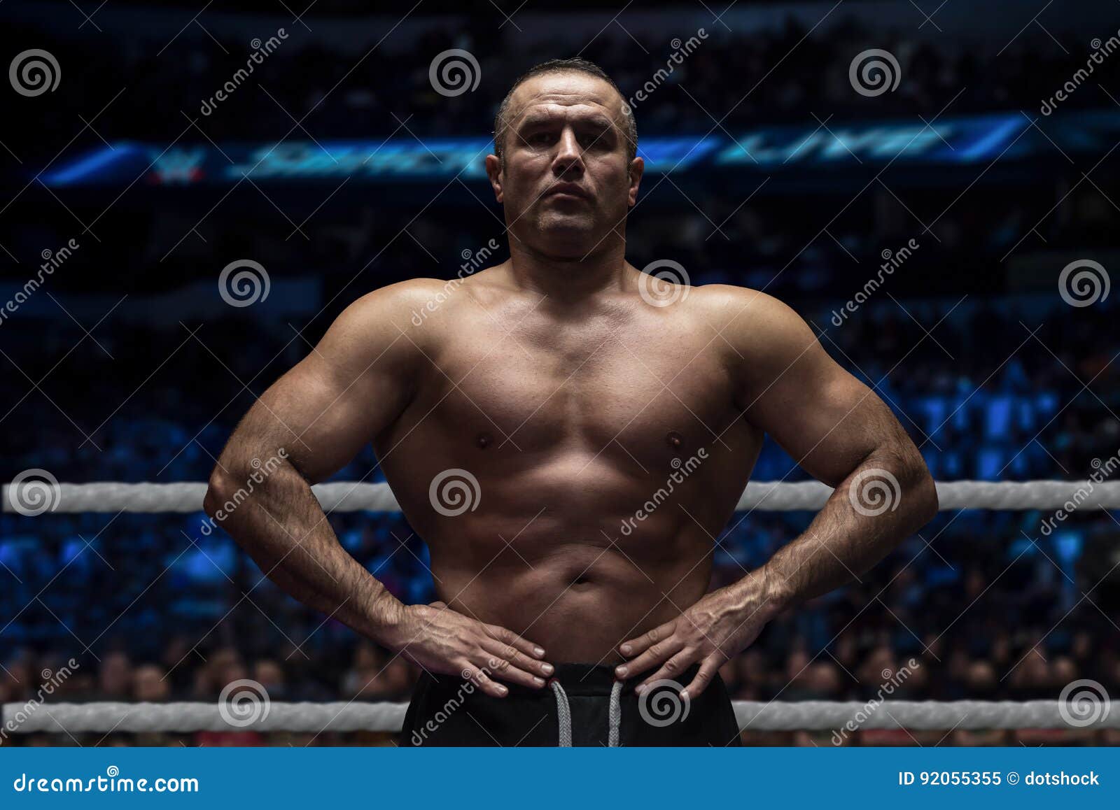 Professional Kickboxer in the Training Ring Stock Image - Image of ...
