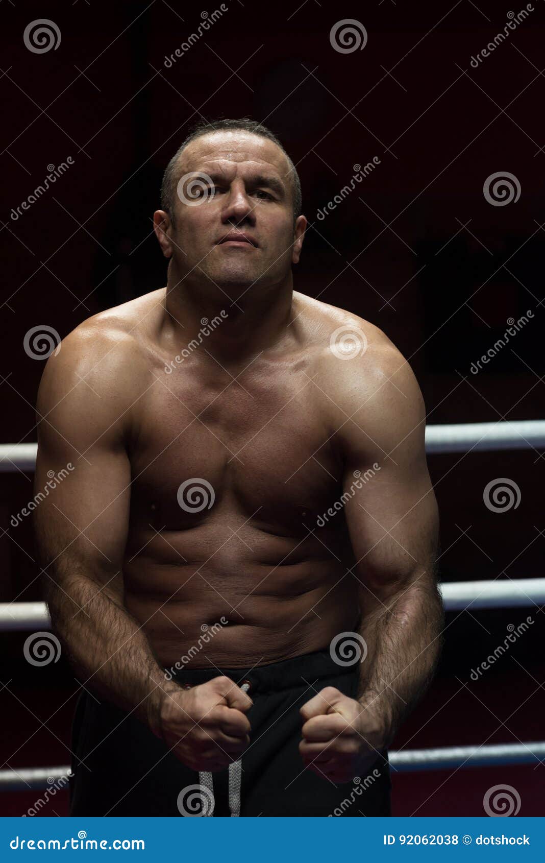 Professional Kickboxer in the Training Ring Stock Photo - Image of body ...