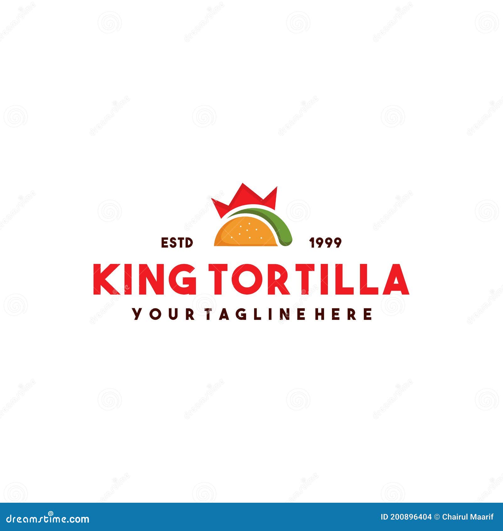 Professional King Tortilla Logo Design Stock Illustration ...