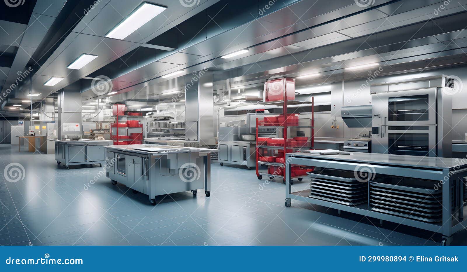 Professional Kitchen, Empty Restaurant Kitchen Stock Photo - Image of ...