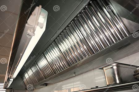 Professional Kitchen, Exhaust Systems Stock Photo - Image of screens ...