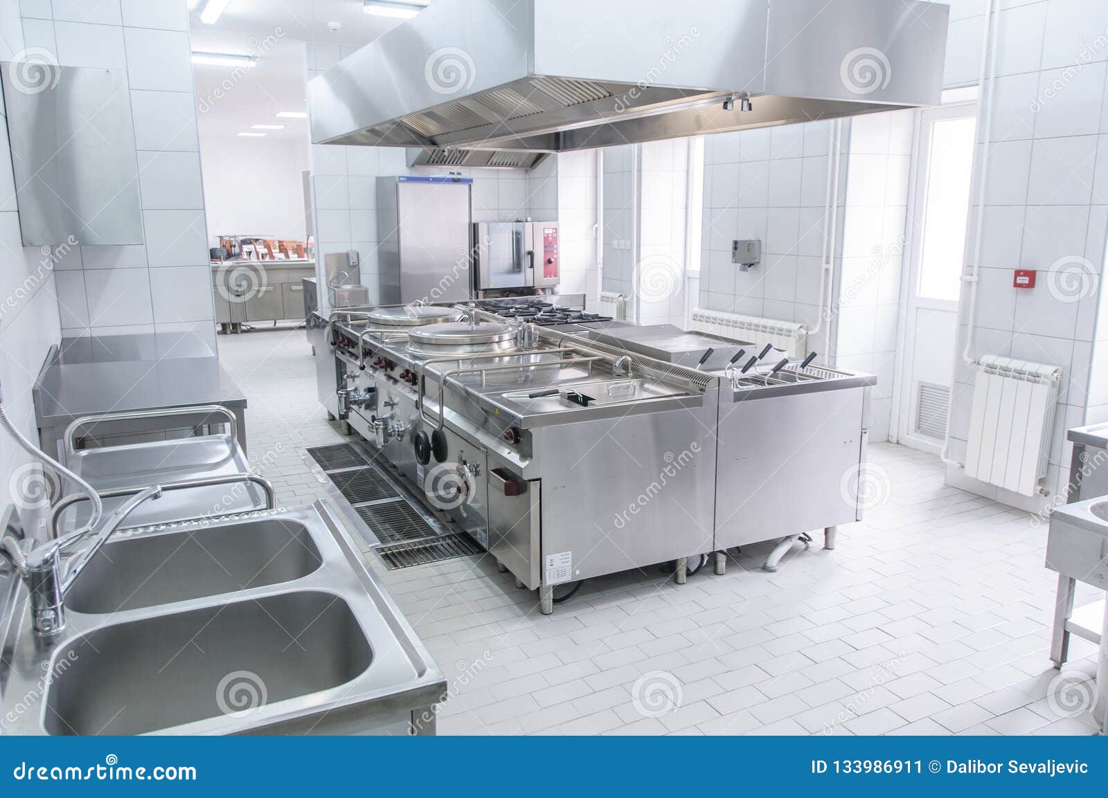 Interior of the Professional Kitchen Stock Image - Image of working ...