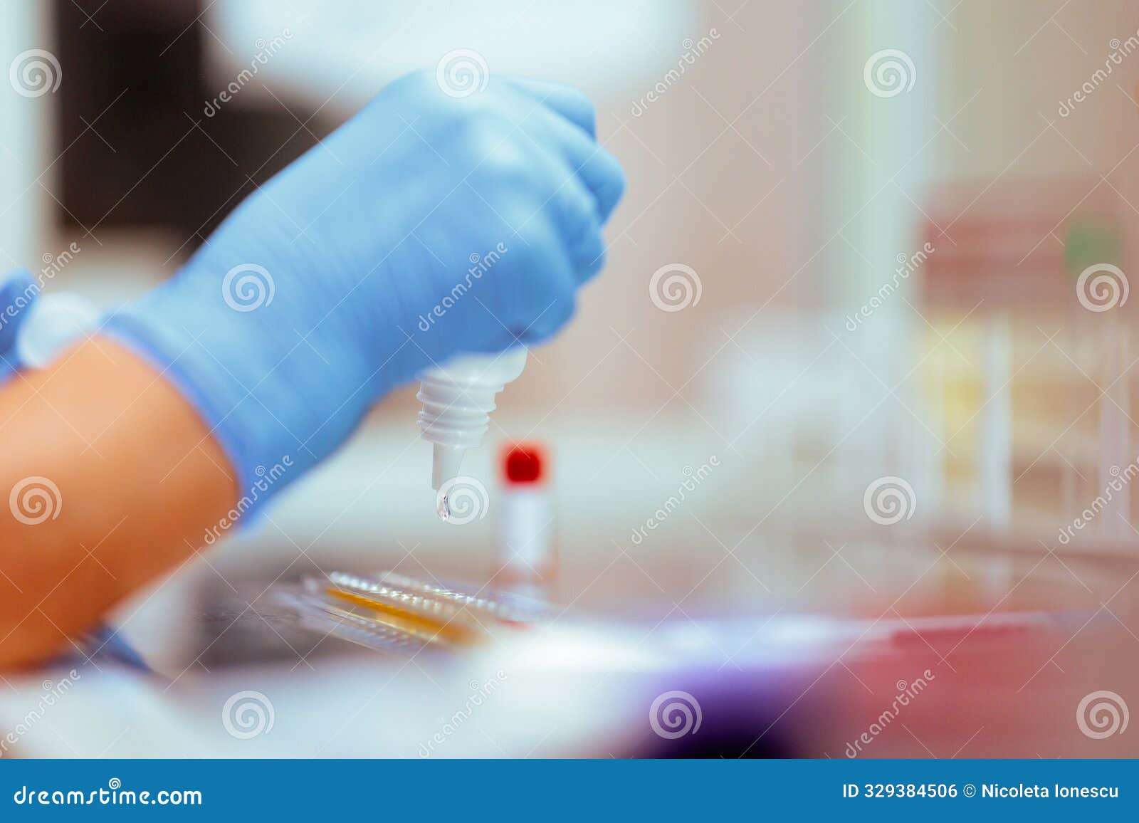 Nurse Using a Substance for Mycoplasma Analysis in a Lab Stock Photo ...