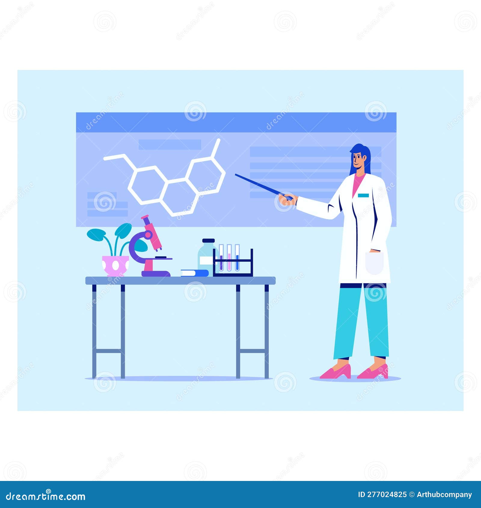 Professional Laboratory Assistant Standing in Laboratory and Teaching ...