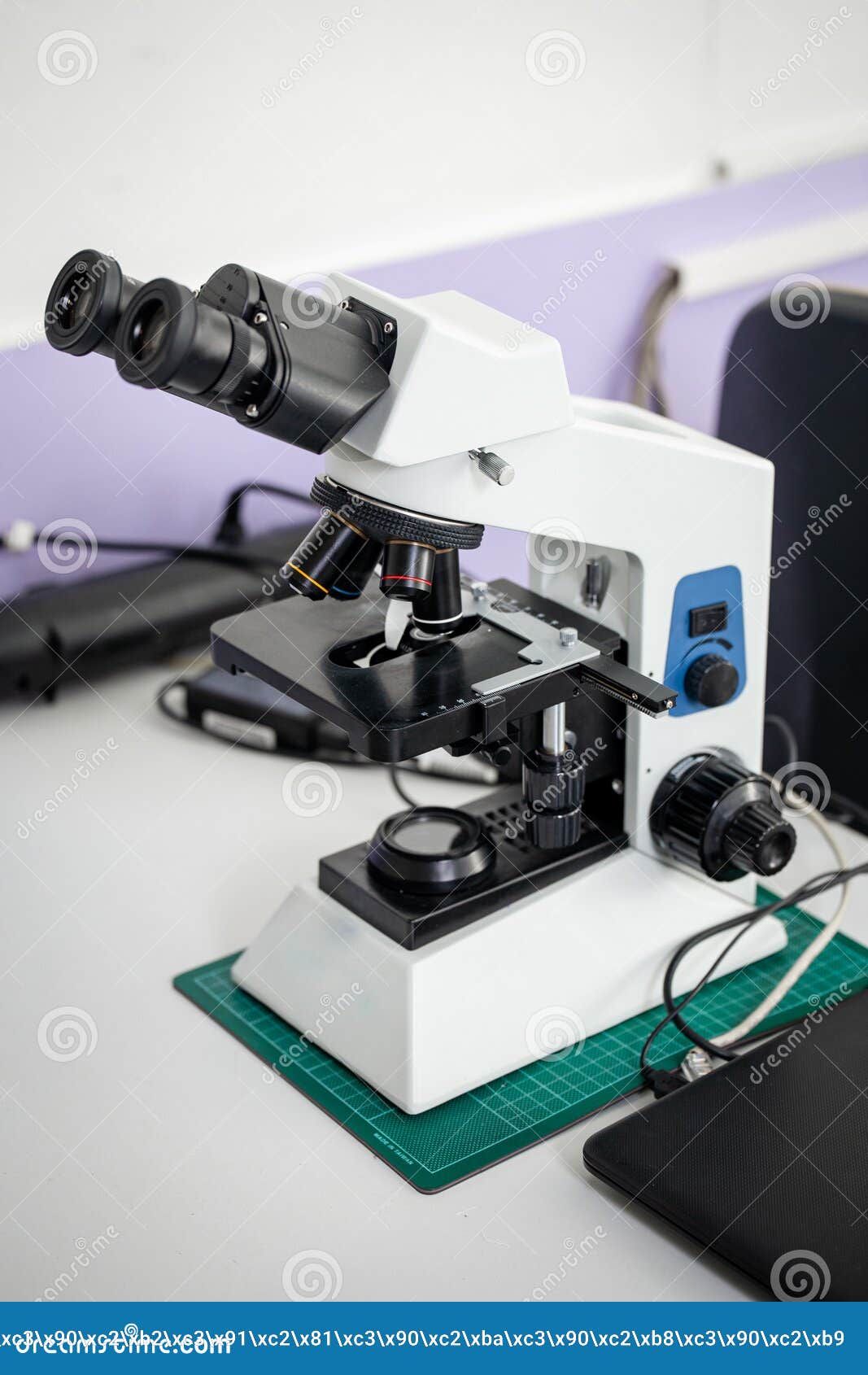 Professional Laboratory Microscope for Analysis. Magnification Device ...