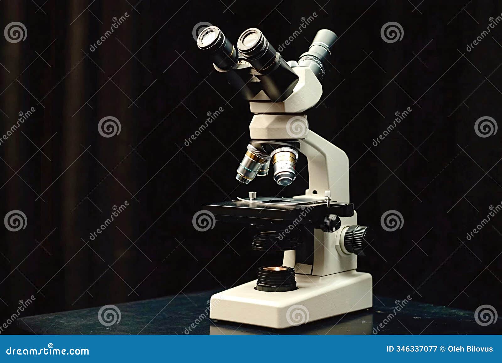 Professional Laboratory Microscope Standing on a Table Stock Image ...