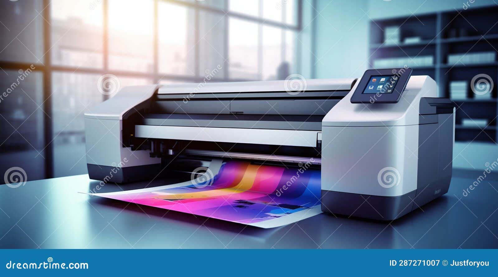 Professional Large Format Plotter Printer in Office. Generative Ai ...