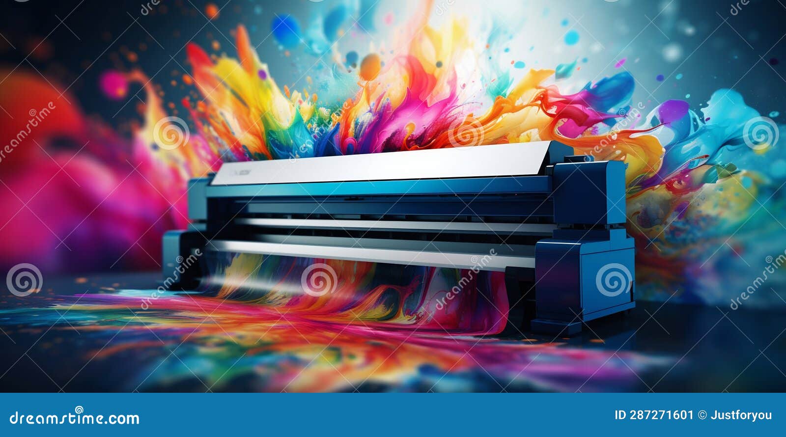 Professional Large Format Plotter Printer in Office. Generative Ai ...