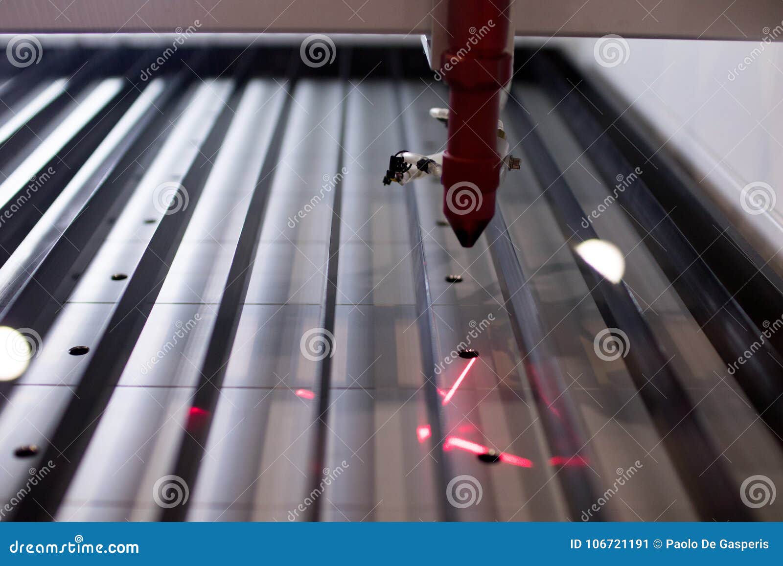 Professional Laser Cutting Machine. Laser Light of a Cnc Plotter Stock ...