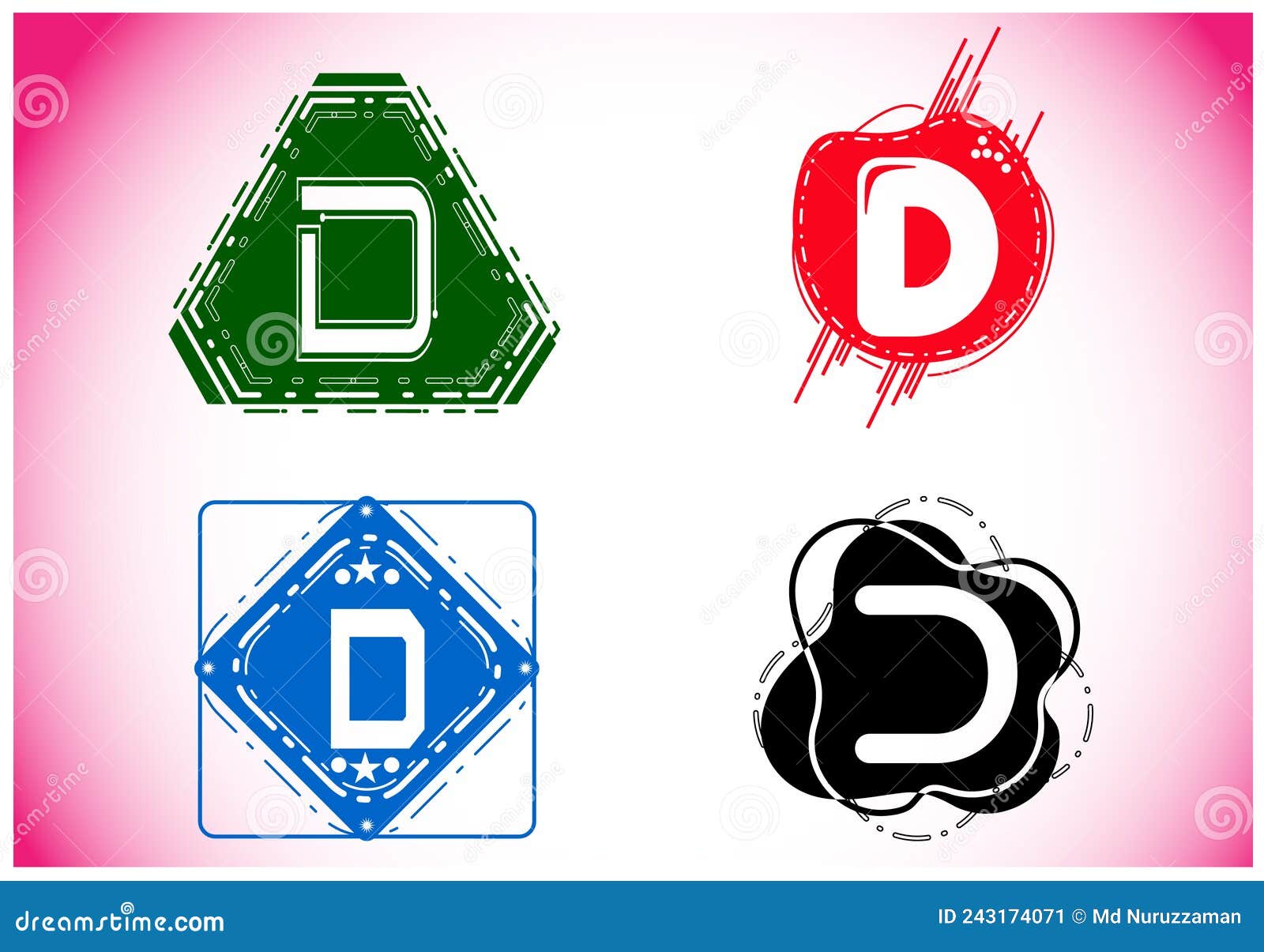 Professional D Letter New Logo and Icon Design Template Stock Vector ...