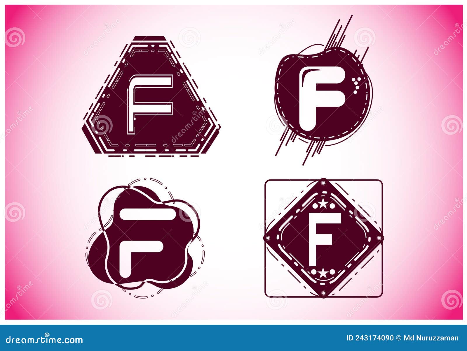 Professional F Letter New Logo and Icon Design Template Stock Vector ...