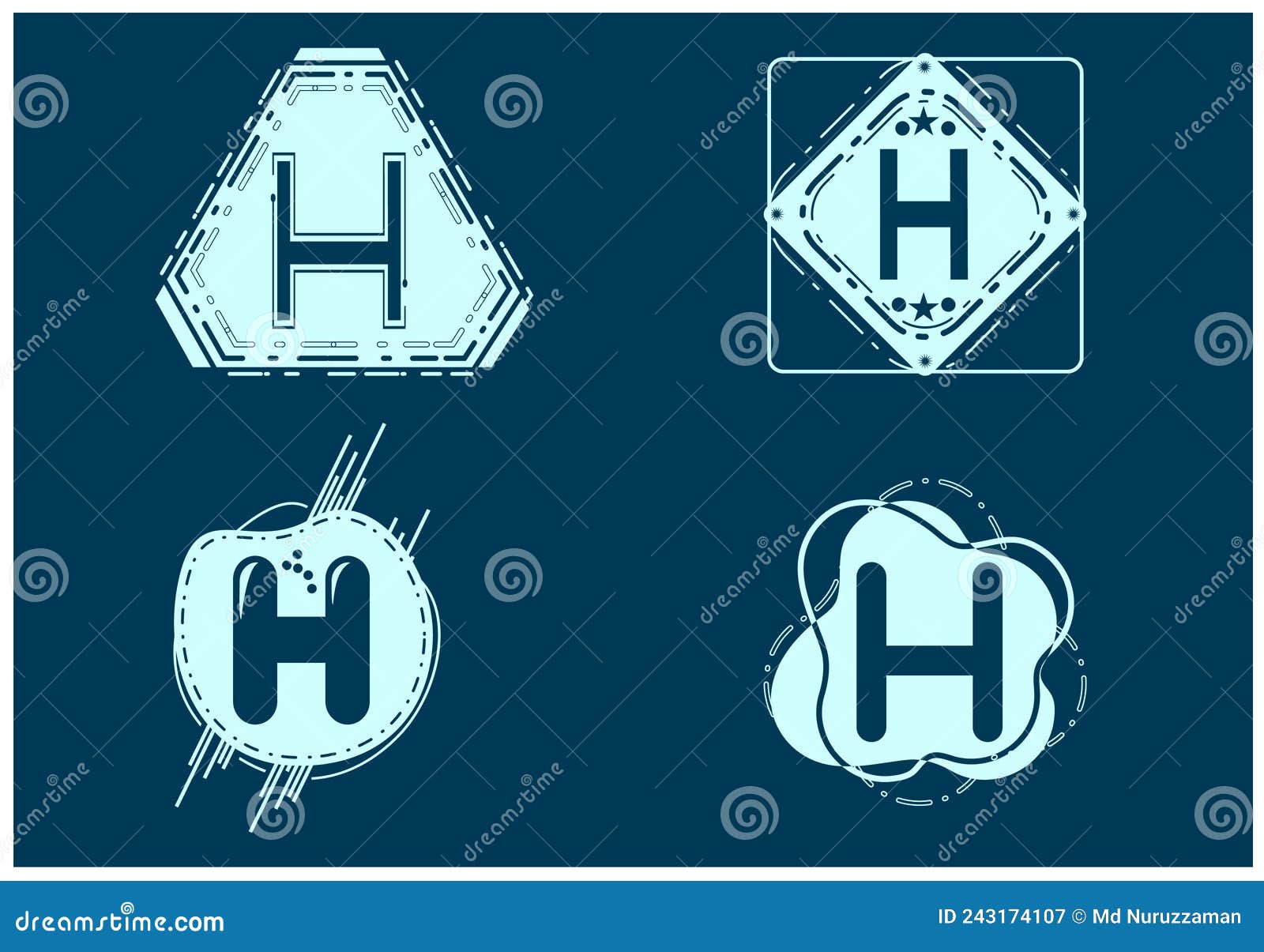Professional H Letter New Logo and Icon Design Template Stock Vector ...