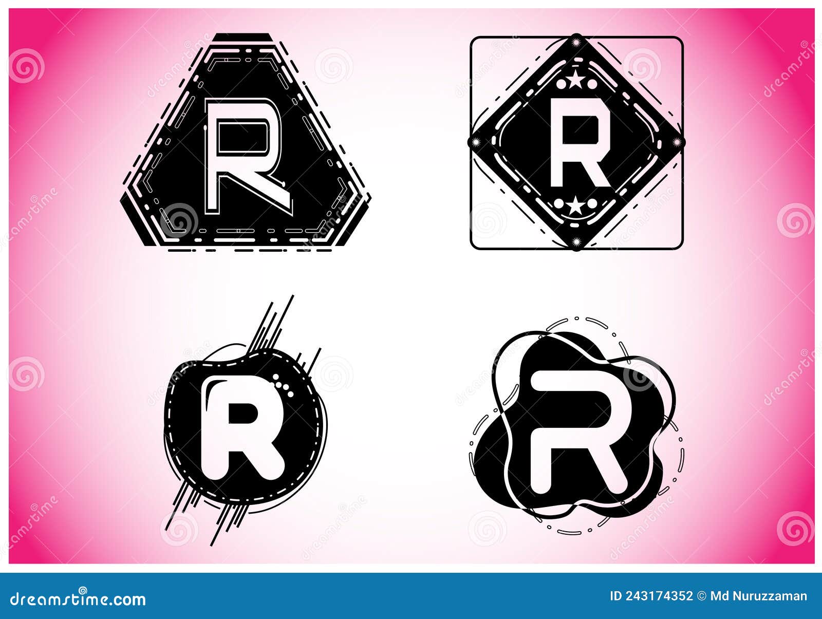 Professional R Letter New Logo and Icon Design Template Stock Vector ...