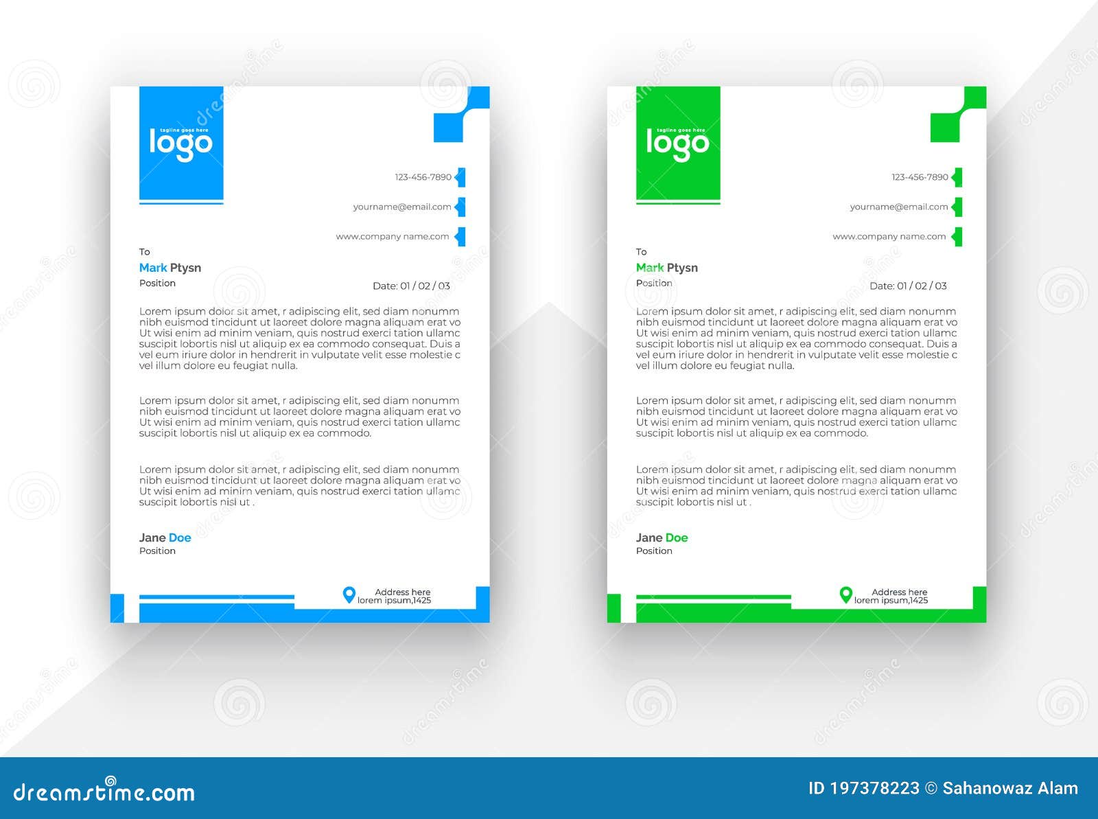 Professional Letterhead Template Set, Business Letterhead Template Set ... Professional Letterhead Template Set, Business Letterhead Template Set ...