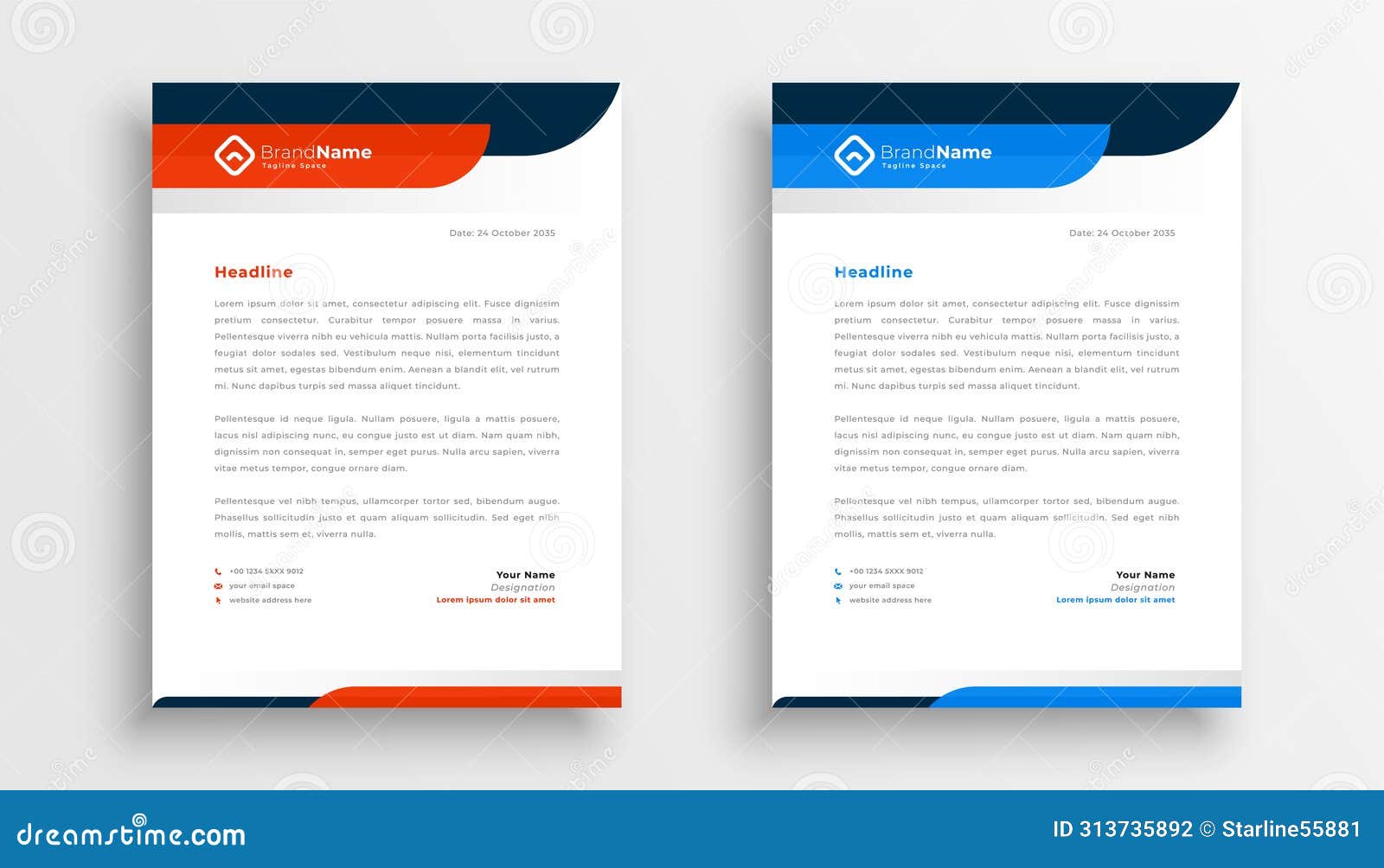 Professional Letterhead Template, Company Letterhead Design, Minimalist ...