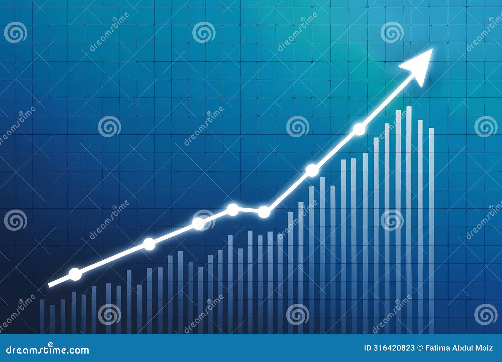 A Professional Line Graph on Gradient Blue Background Shows Rising ...