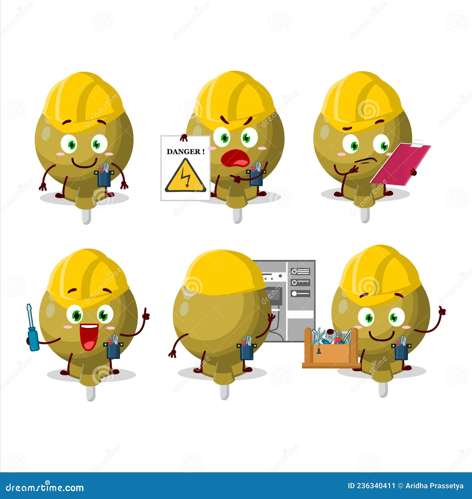 Professional Lineman Yellow Lolipop Wrapped Cartoon Character with ... Professional Lineman Yellow Lolipop Wrapped Cartoon Character with ...