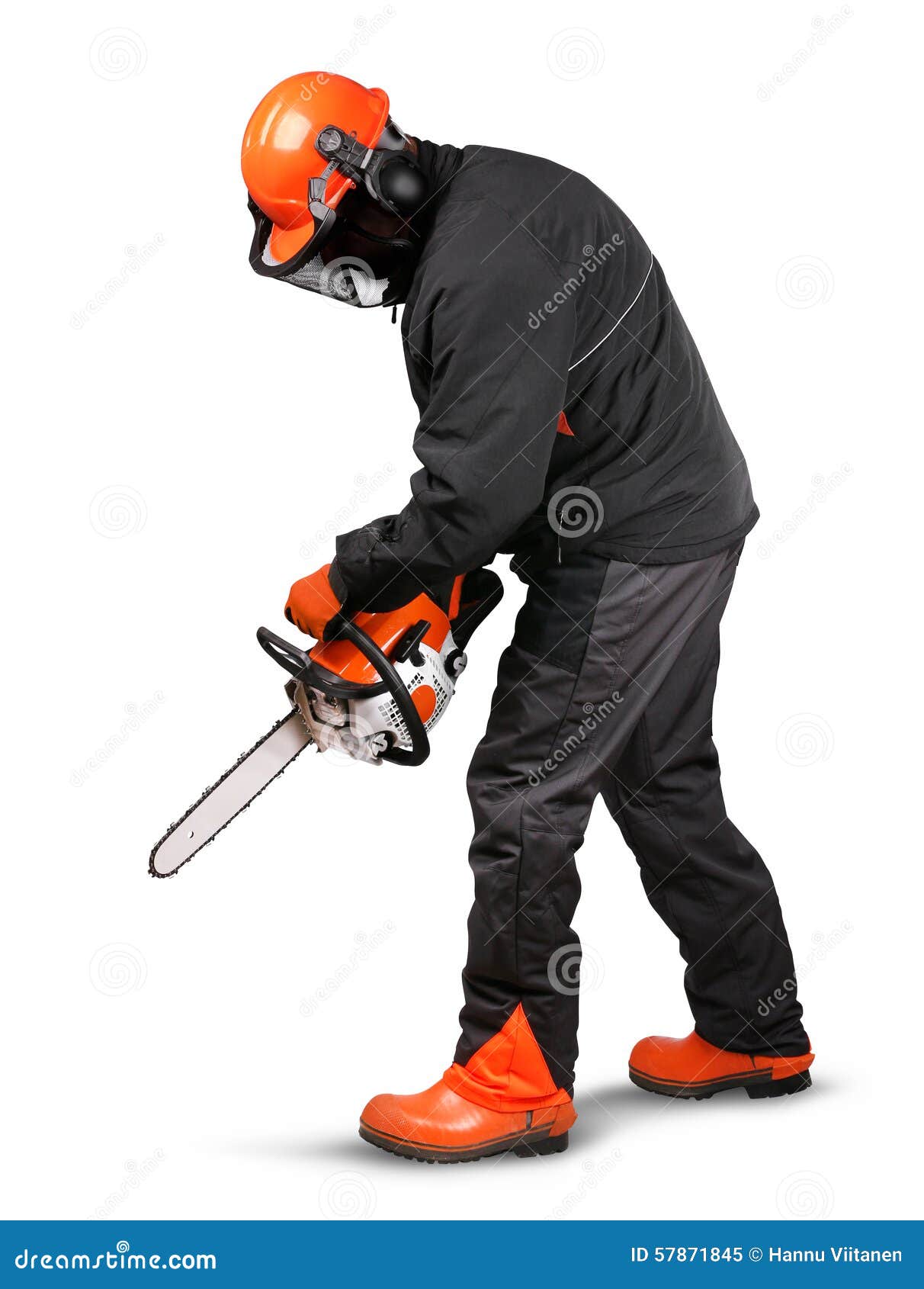 Professional Logger Safety Gear Stock Image - Image of timber, boots ...
