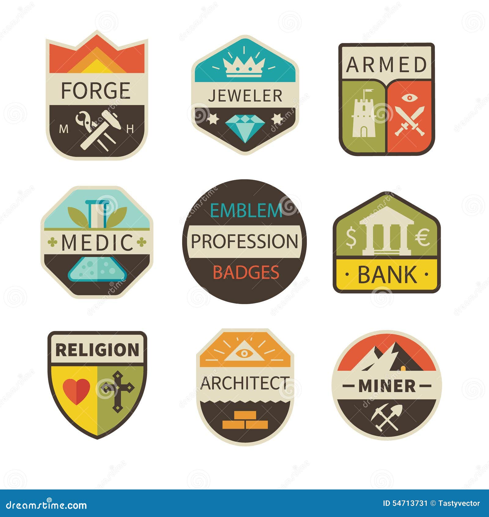 Professional Logos and Badges Stock Vector - Illustration of retro ...