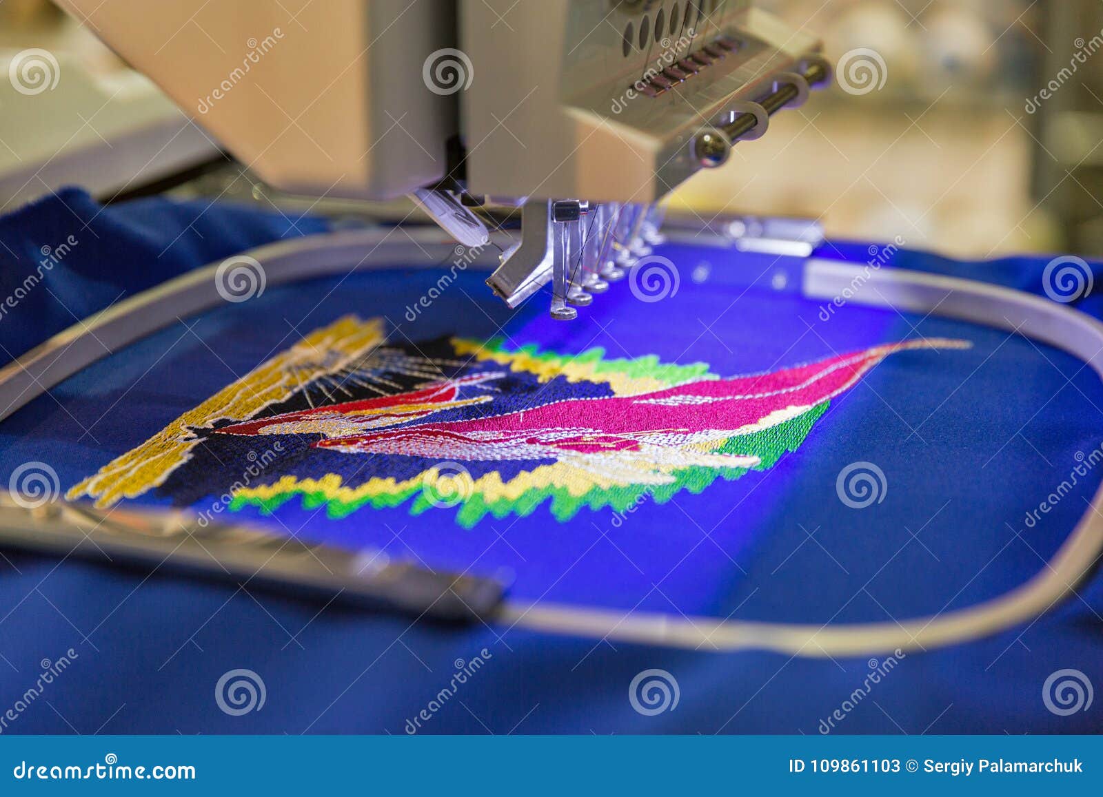 Professional Machine for Applying Embroidery Closeup Stock Image ...