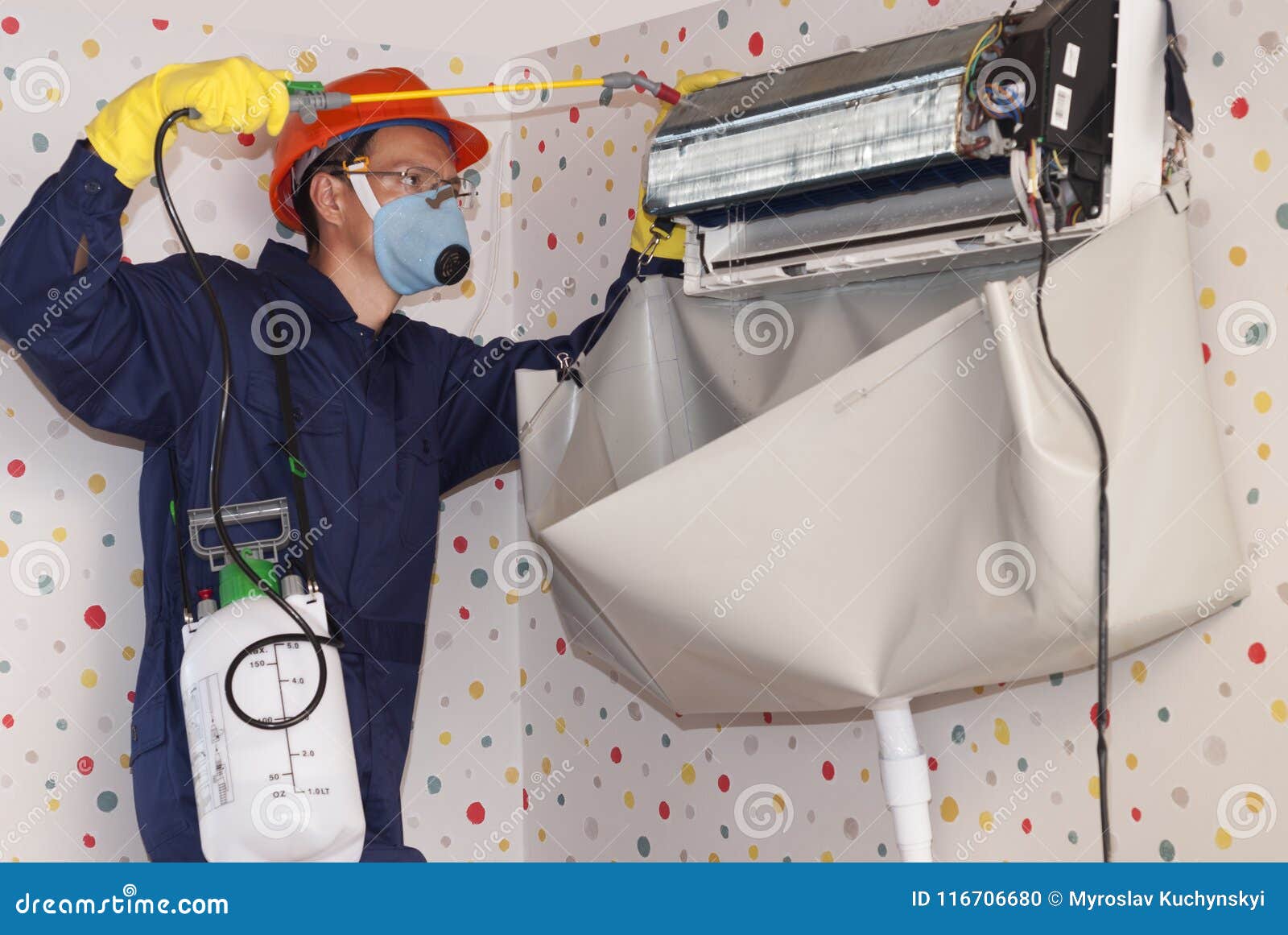 Professional Maintenance of Air Conditioners Stock Photo - Image of ...